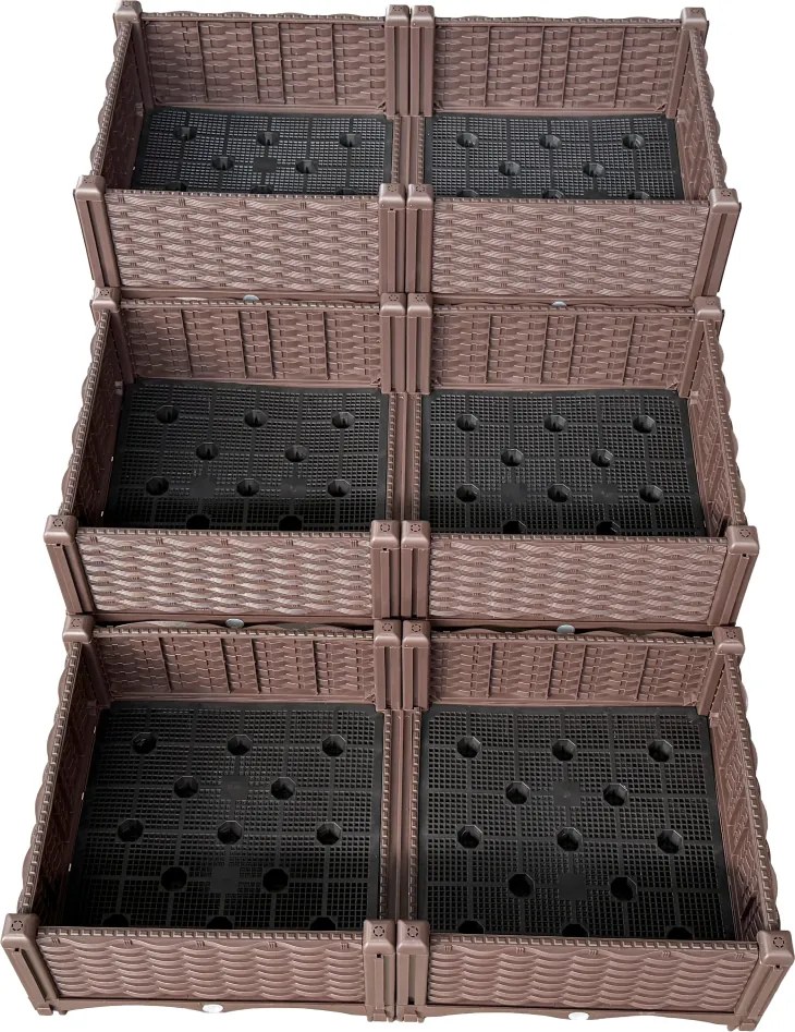 Vyvýšený záhon, hnědý, plast, UTLAN TYP 3
