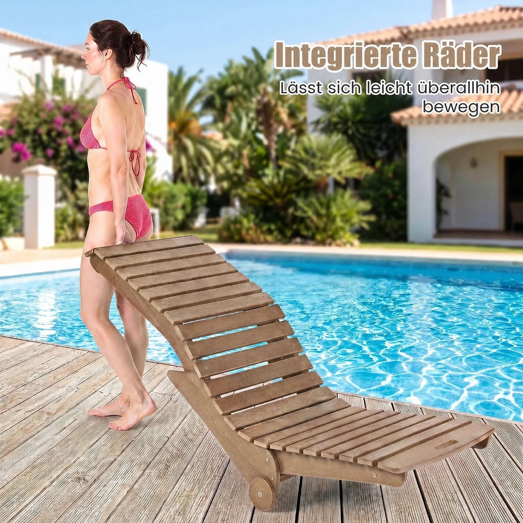 Costway Sada 2 lehátek z HDPE, ergonomické zahradní lehátko ve tvaru S, plážové