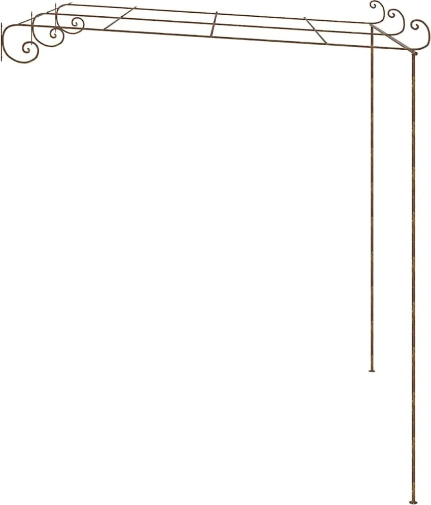 Zahradní pergola hnědá s patinou 3 x 3 x 2,5 m železná 313997