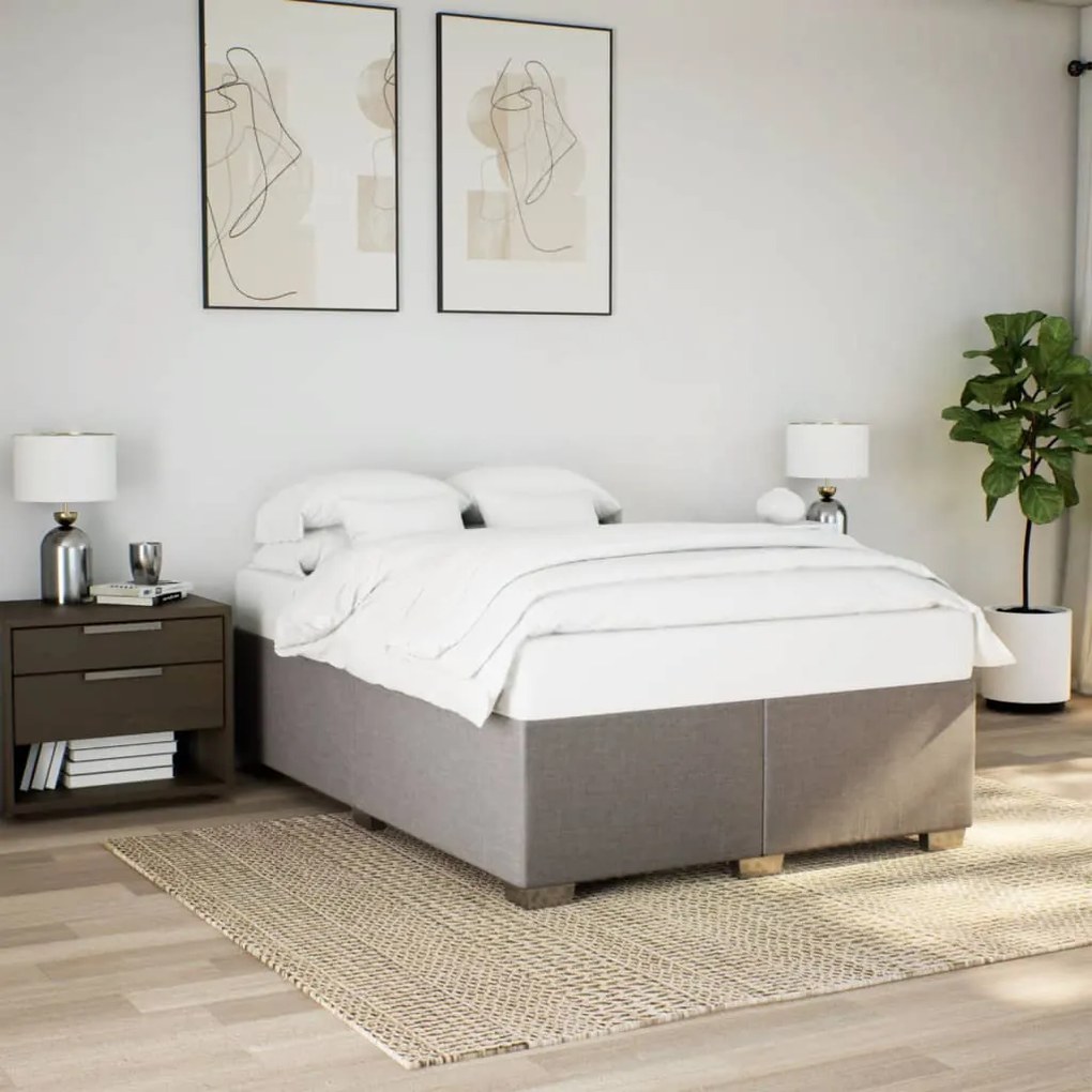 Rám postele bez matrace taupe 160 x 200 cm textil 3284489