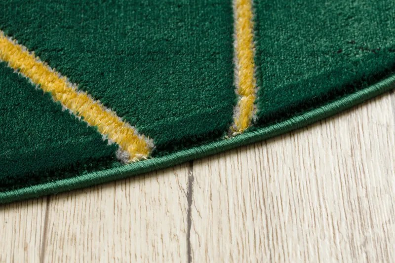 Dywany Łuszczów, Kusový koberec Emerald geometric 1012 green and gold kruh, 160x160 (průměr) kruh, zelená, chodba / předsíň
