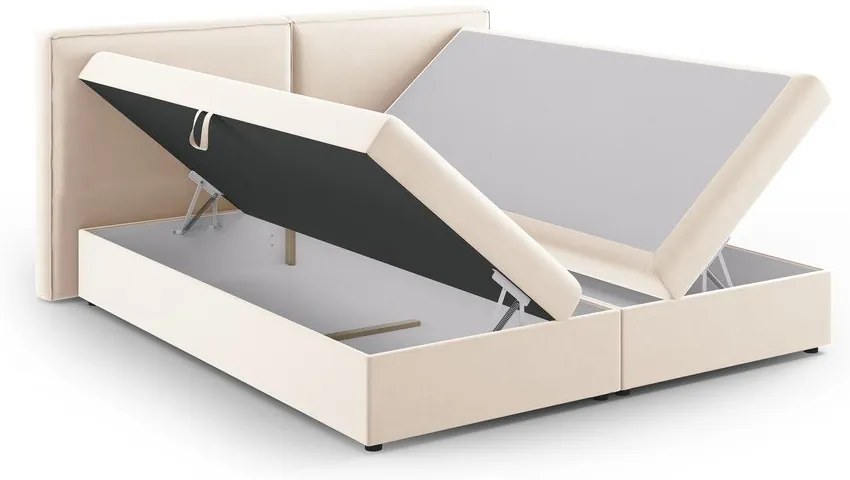 Krémová boxspring postel s úložným prostorem 180x200 cm Arendal – Cosmopolitan Design