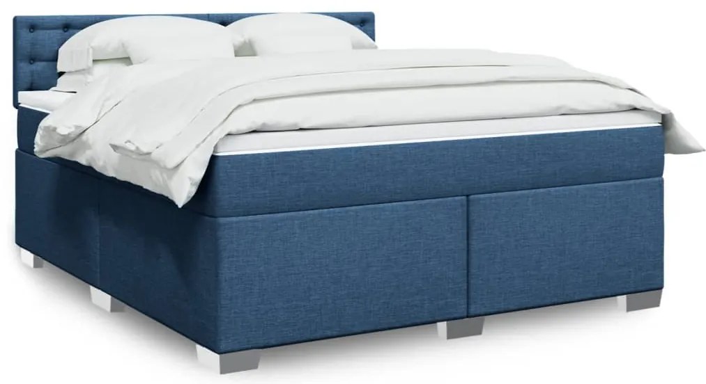 Box spring postel s matrací modrá 180x200 cm textil 3285987