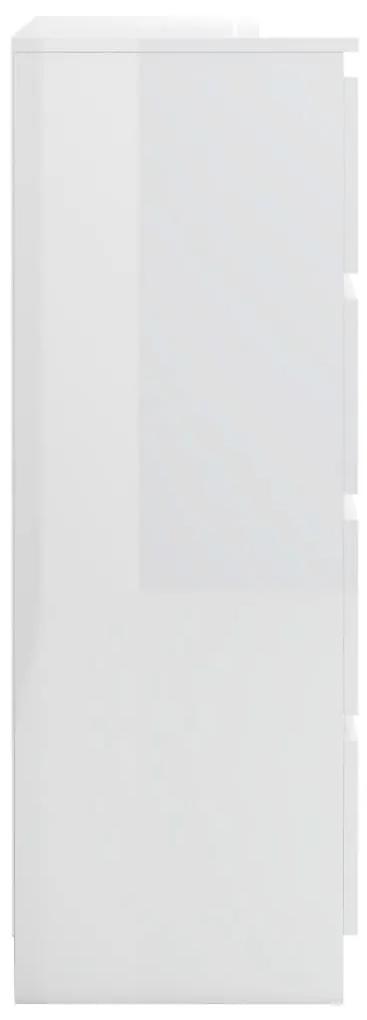 vidaXL Příborník bílý s vysokým leskem 60x35x98,5 cm kompozitní dřevo