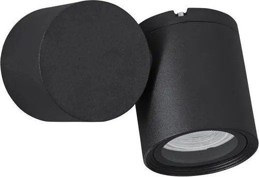 NV 9207912 Venkovní nástěnné svítidlo FOCUS černý hliník skleněný difuzor GU10 1x7W 100-240V IP54 bez žárovky - NOVA LUCE