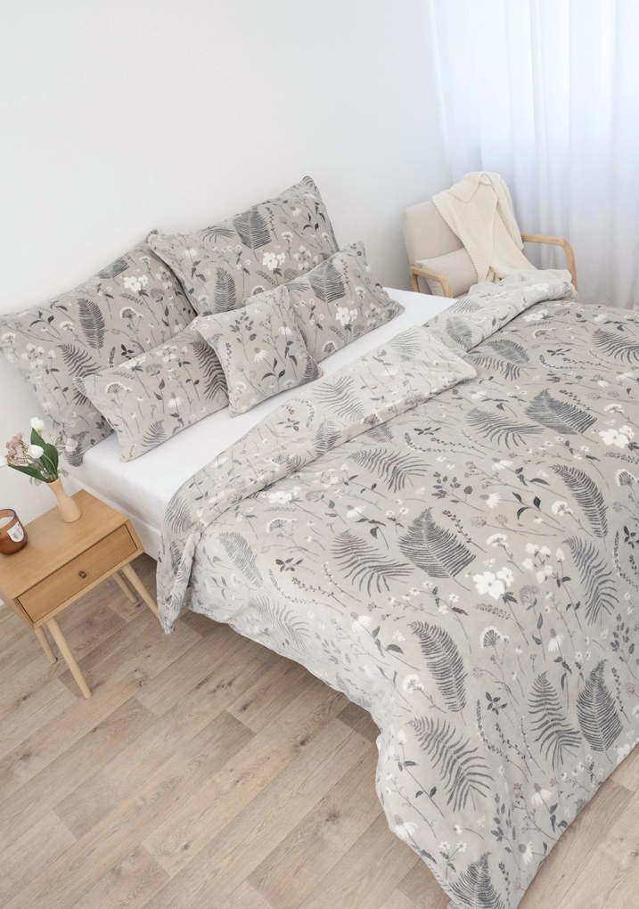 MK Lůžkoviny Prodloužené mikroplyšové povlečení Exclusive - Gloria béžová 140 × 220 cm, 70 x 90 cm