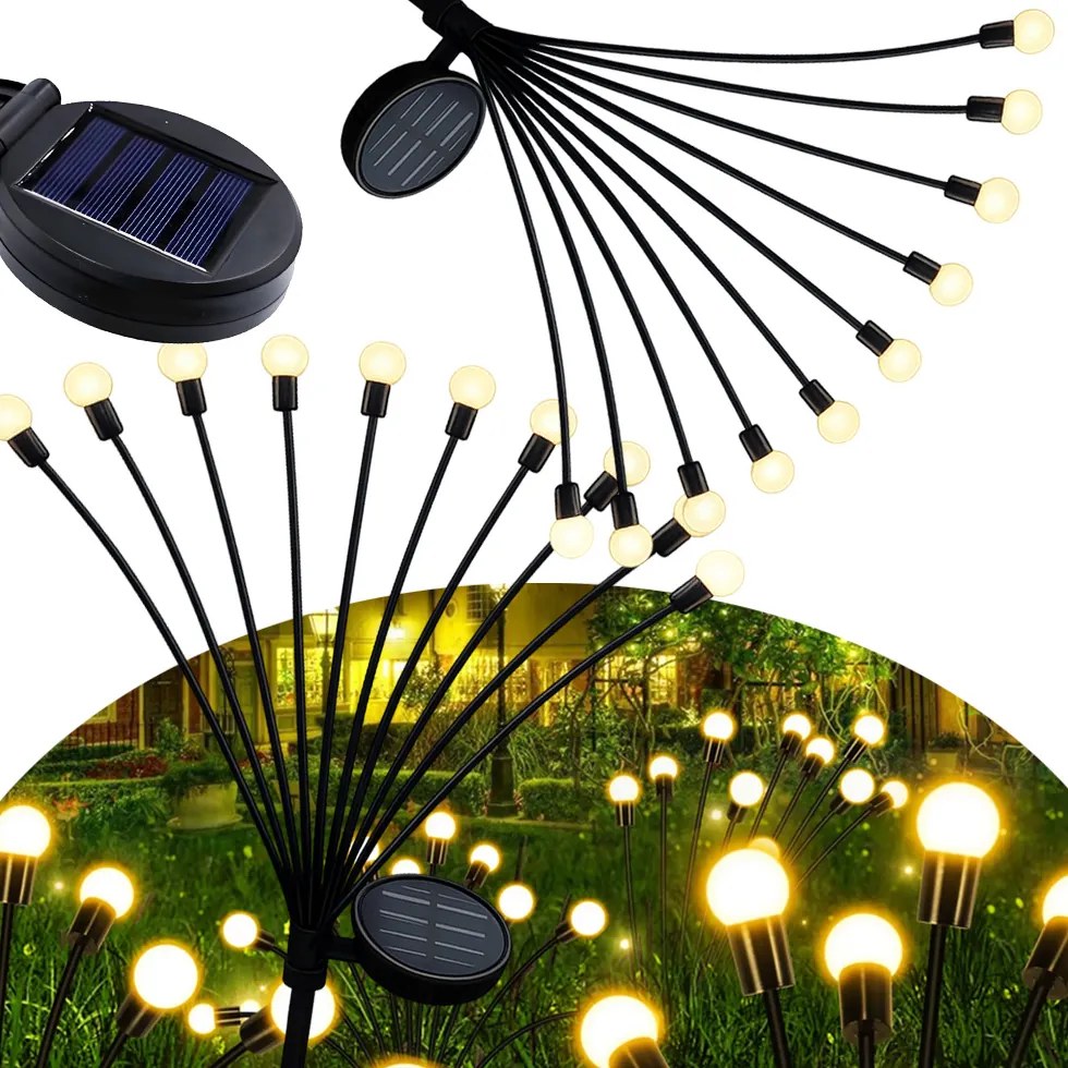Verk Group Solární zahradní svítidla kuličky 2 kusy po 10 led svítidlech délka 70 cm