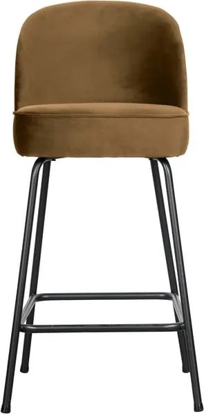 Sametová barová židle v hořčicové barvě (výška sedáku 64 cm) Vogue – WOOOD