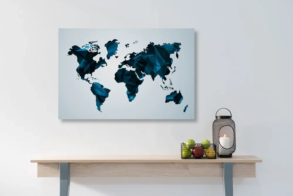 Obraz mapa světa v designu vektorové grafiky | BIANO
