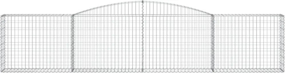 Klenuté gabionové koše 8 ks 400x30x80/100 cm pozinkované železo 3146859