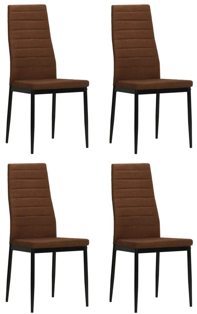Jídelní židle 4 ks hnědé textil 246184