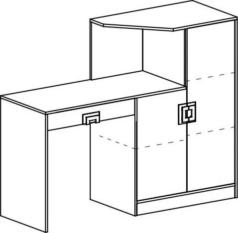 Casarredo - Komfort nábytek Dětský psací stůl NIKO 11 s komodou, dub jasný/bílá/popel