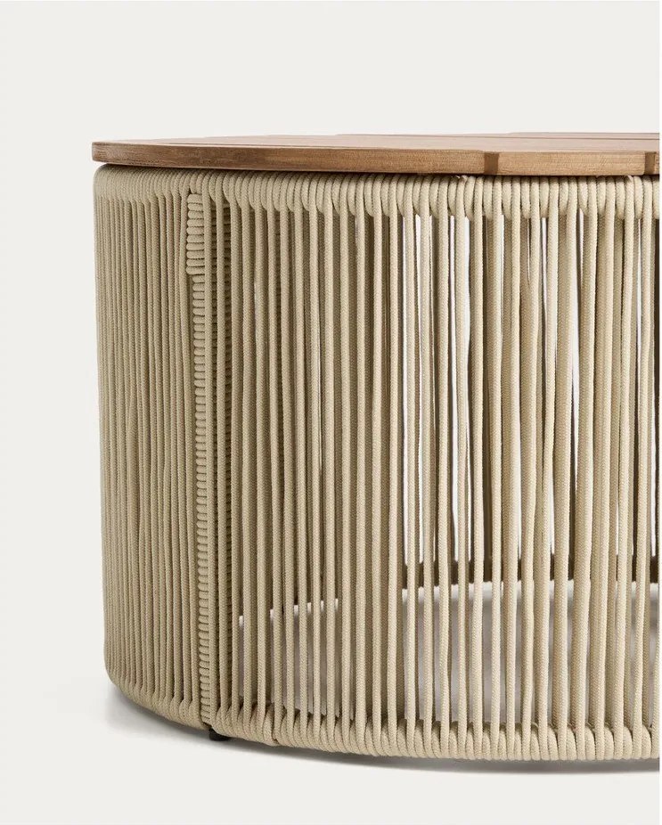 Kulatý zahradní konferenční stolek s deskou z akácie ø 70 cm Dandara – Kave Home