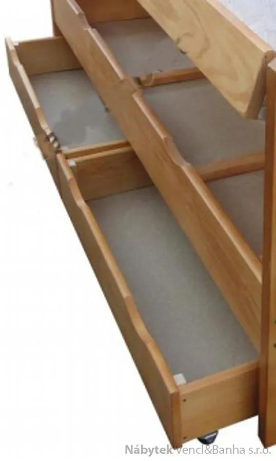 dřevěný úložný prostor, 2x šuple pod postel 120x200 cm chalup