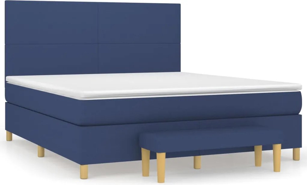 Box spring postel s matrací modrá 180x200 cm textil 3137019
