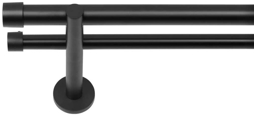 Dekodum Garnýž dvouřadá LOFT 25/19 mm černá matná 180 cm