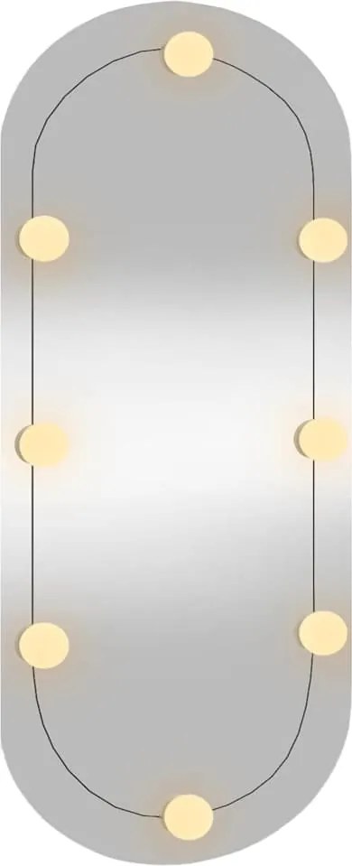 Nástěnné zrcadlo s LED osvětlením 35 x 80 cm sklo oválné 3189162
