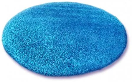 Kulatý koberec SHAGGY 5cm modrý Rozměr: průměr 120 cm