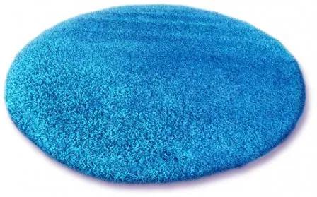 Kulatý koberec SHAGGY 5cm modrý Rozměr: průměr 200 cm