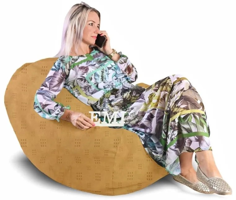 Sedací pytel hruška semišová Relax EMI