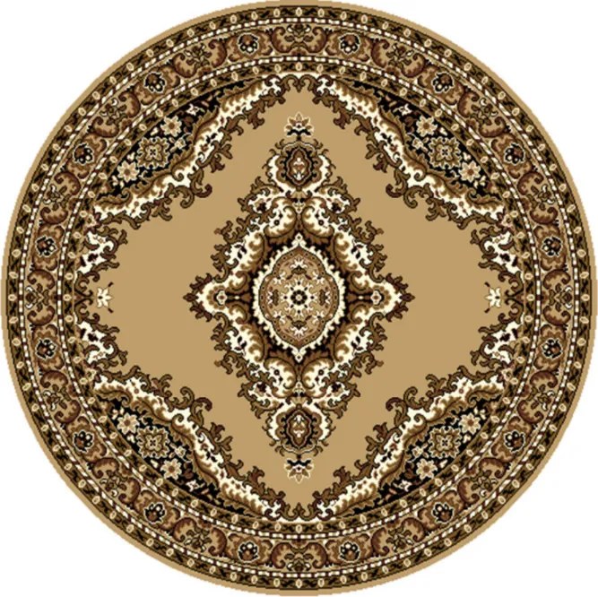 TRHÁK: Kusový koberec TEHERAN T-102 beige kruh, 190x190 (průměr) kruh, béžová, chodba / predsieň, Alfa Carpets