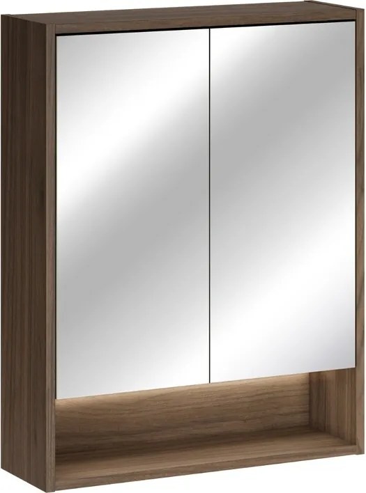 Koupelnová sestava Villa s deskou a zrcadlem 60 cm ořech