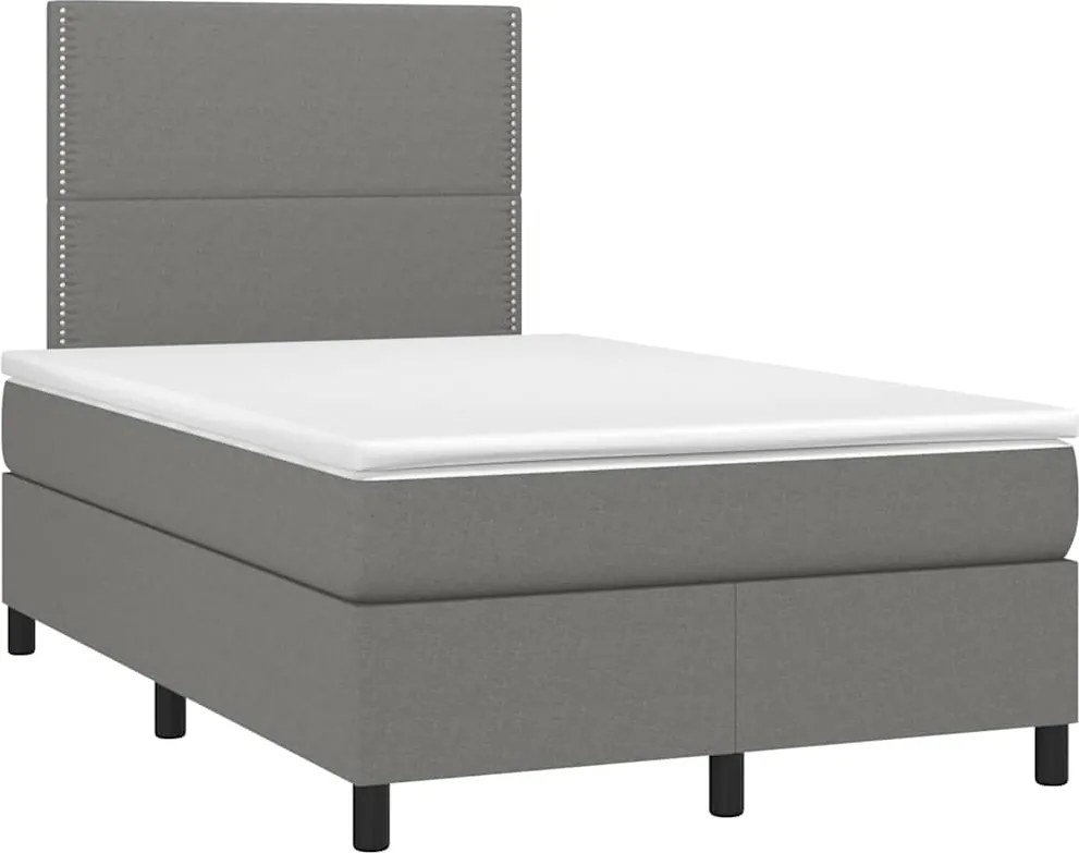 Box spring postel s matrací a LED tmavě šedá 120x190 cm textil 3270191