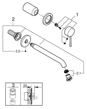 GROHE 19967GL1 - Dvouotvorová umyvadlová baterie ESSENCE 230 mm zlatá