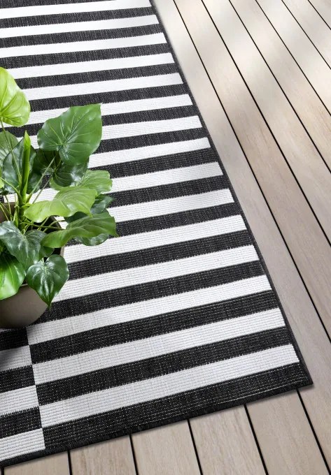 Oboustranný koberec Hanse Home Viela černý / bílý