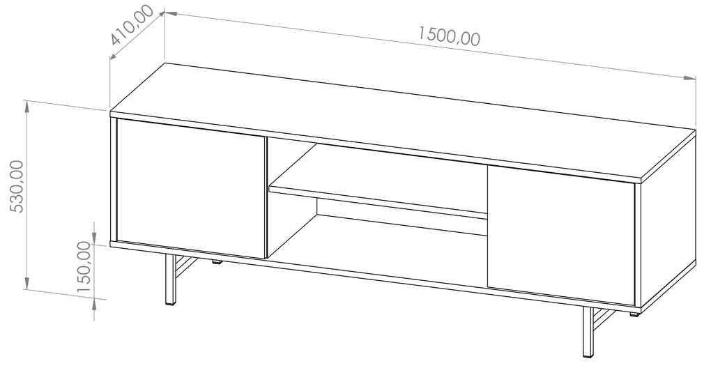 GAB Televizní skříňka PRAGO RTV, 150 cm