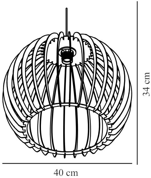 Dřevěný závěsný lustr Chino pro žárovku E27 ø40cm  - Nordlux