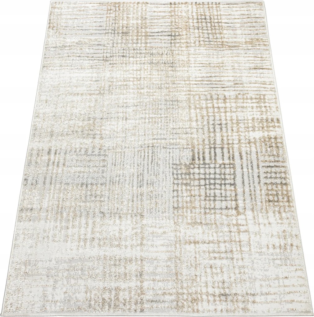 Velký Koberec do obývacího pokoje 200x280 cm Designový moderní Glamour Béžový
