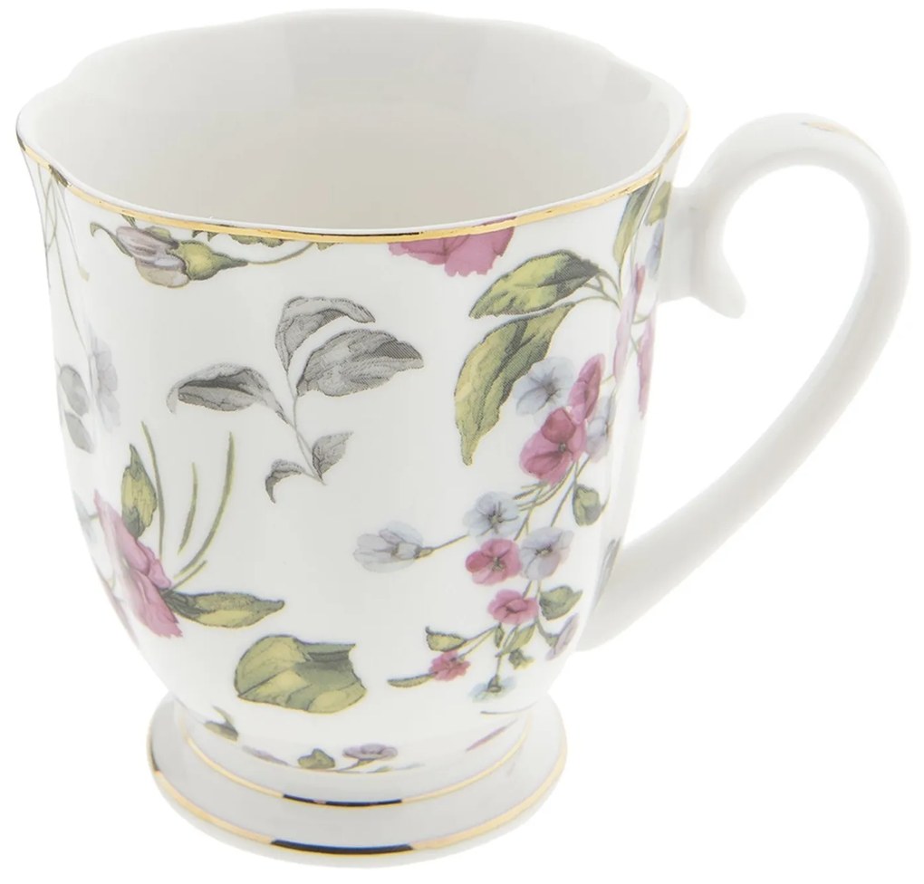 Porcelánový hrnek s malými květy - 11*8*9 cm