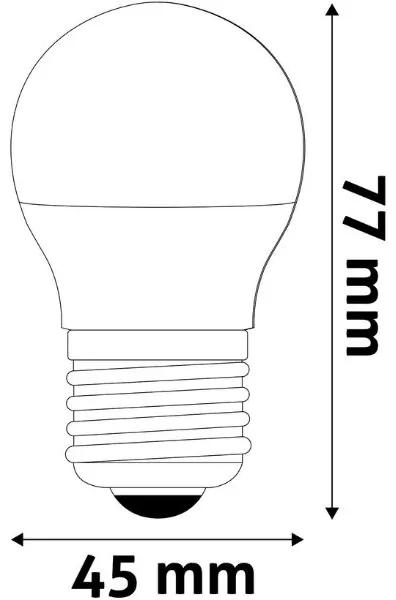 Prémiová LED žárovka E27 6,5W 806lm G45 studená, ekv. 60W, 3 roky