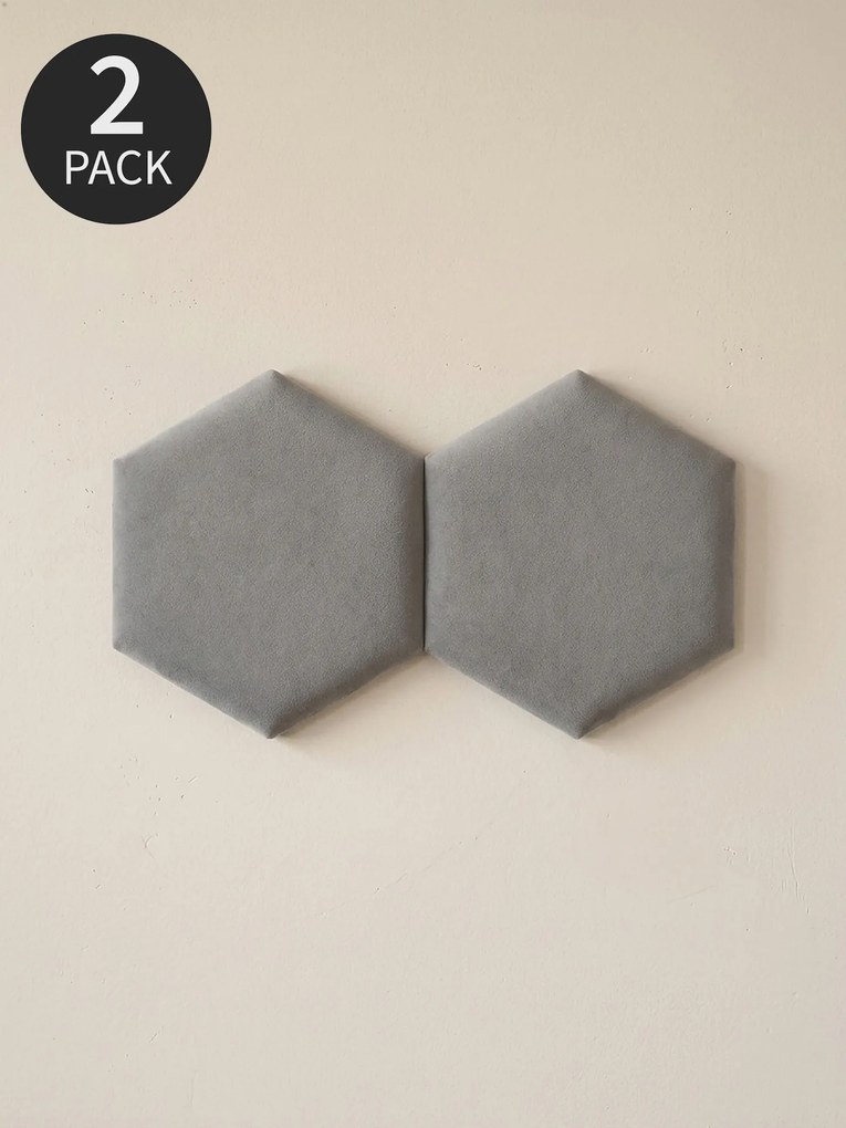 Sinsay - Čalouněné šestihranné stěnové panely 2 pack - šedá