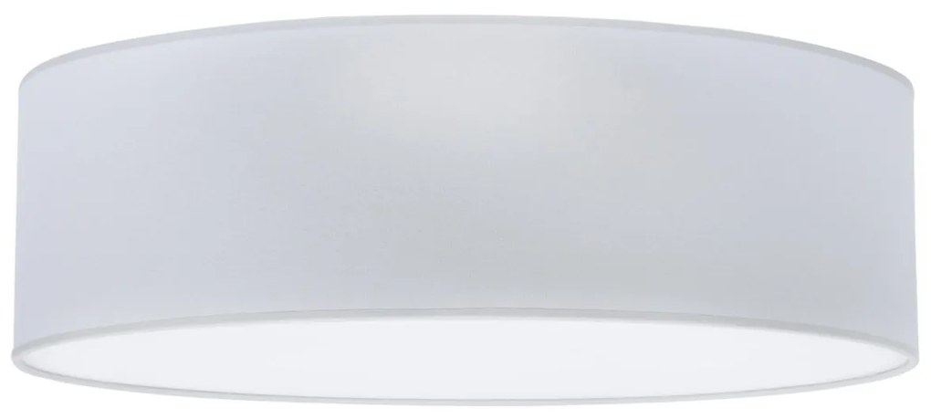 Stropní svítidlo Gaja, 1x světle šedé textilní stínítko, (bílé plexisklo), (fi 50cm)