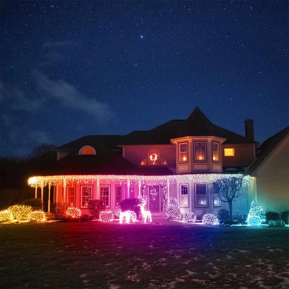 Barevná světýlka venkovní Twinkly strings 25 m Dual Pro, 2× 125 LED RGB, černý kabel, IP44, 2× 12,5 m
