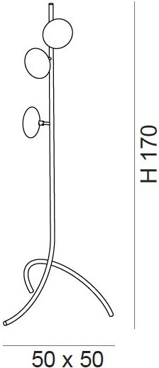 Metal Lux 260.733.01 Dolce, stojací lampa 3xG9, chrom/čiré sklo, výška 170cm