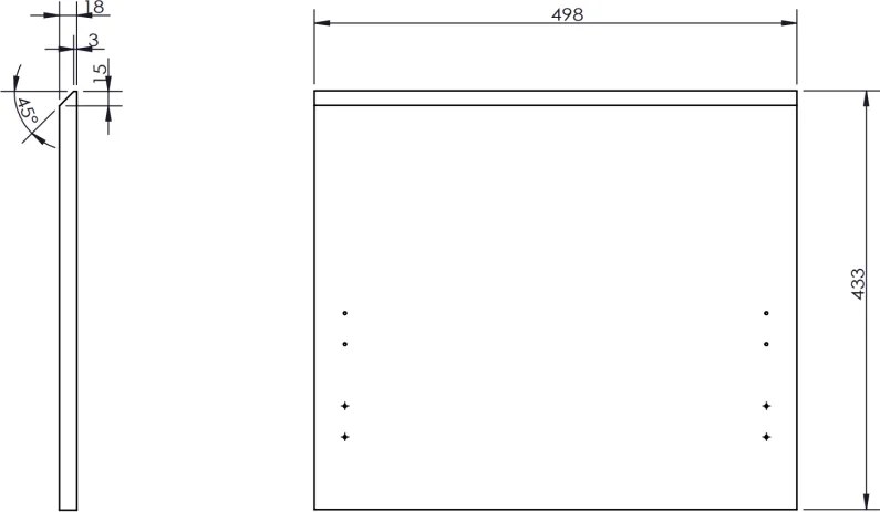 Mexen Rivel, koupelnová skříňka 50 cm, 1 zásuvka, drážkovaná, bílá matná, 91A20-05047-1-BF01