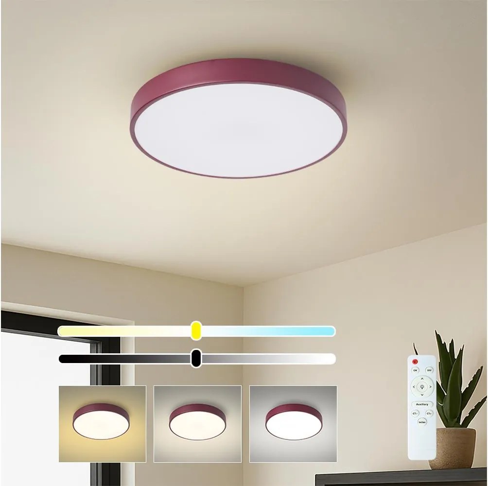 BRILAGI-LED Stm stropní svítidlo POOL LED/36W/230V 3000-6000K 30 cm burgundy+DO