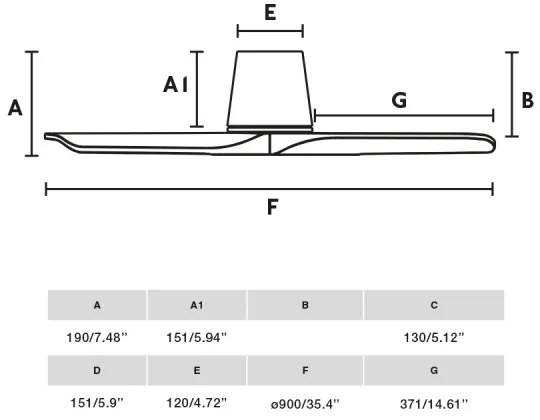 FARO 33837WT - Stropní ventilátor HEYWOOD TUB S borovice/černá pr. 90 cm WT + DO