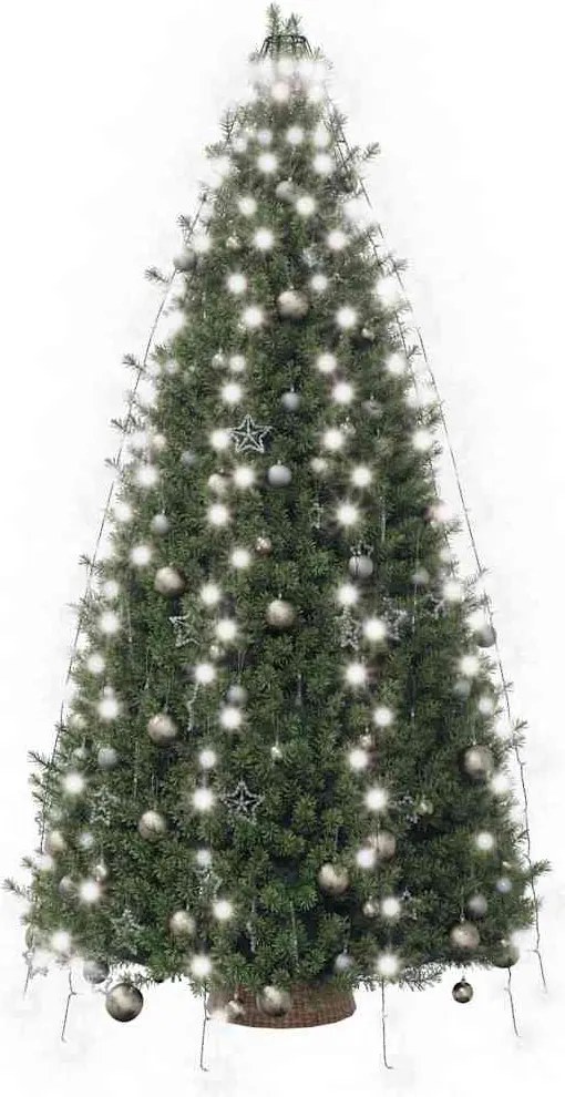 Světelná síť na vánoční stromek 250 studených bílých LED 250 cm 328885