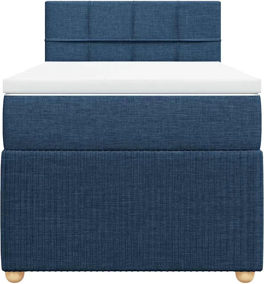 Box spring postel s matrací modrá 100 x 200 cm textil 3289673