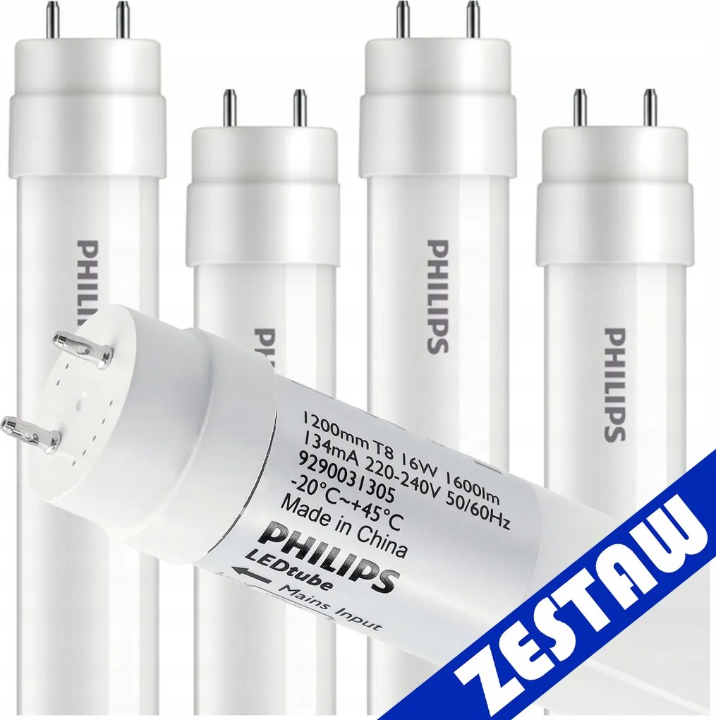 SADA 4x LED trubice 120cm 18W 4000K 1800lm G13 Philips Neutral