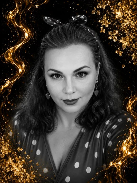 Foto obraz z vlastní fotky na plátno – Luxusní Glamour Gold styl se zlatými prvky Rozměry obrazu: 40 x 50 cm