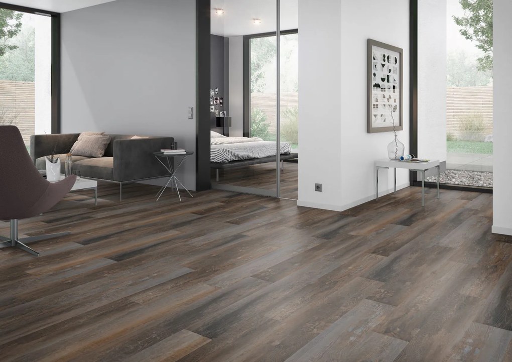 Oneflor, Vinylová podlaha lepená ECO 55 068 Smoked Pine Brown - borovice, 1219,2 x 184,1 mm