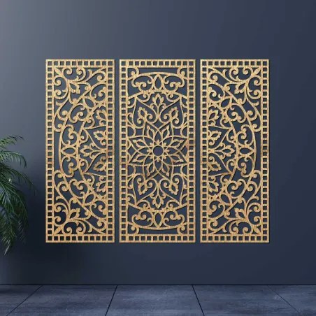 Nástěnná dekorace třídílný panel mandala | SENTOP PR0514-A