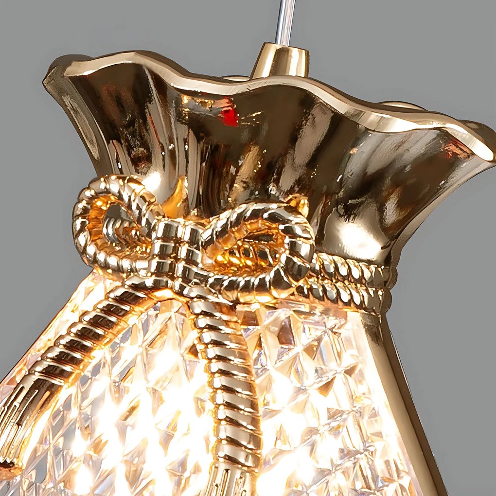 Toolight Závěsné skleněné LED osvětlení D19 LHJ107-1CP růžová zlatá