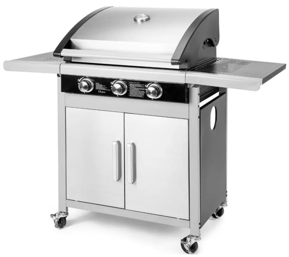 Fieldmann - Plynový gril 3x hořák matný chrom 41012389
