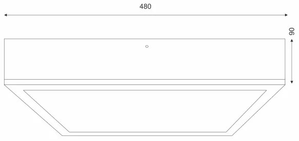 Stropní svítidlo OAK SQUARE 4xE27/15W/230V 48x48 cm dub/černá